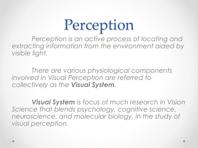 Arts Visual Perception Lecture 1 | PPTX