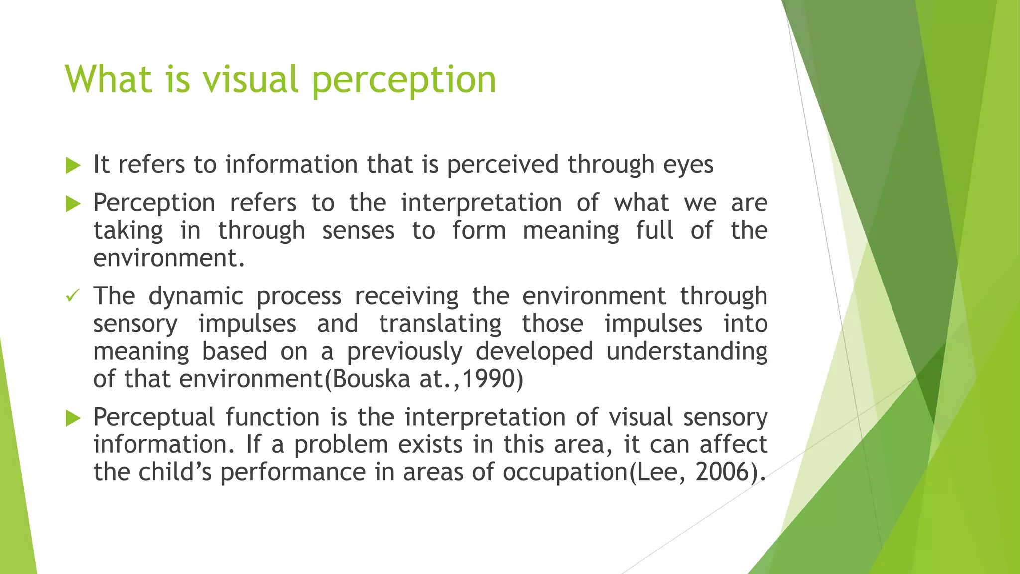 Visual perceptual assessment | PPT