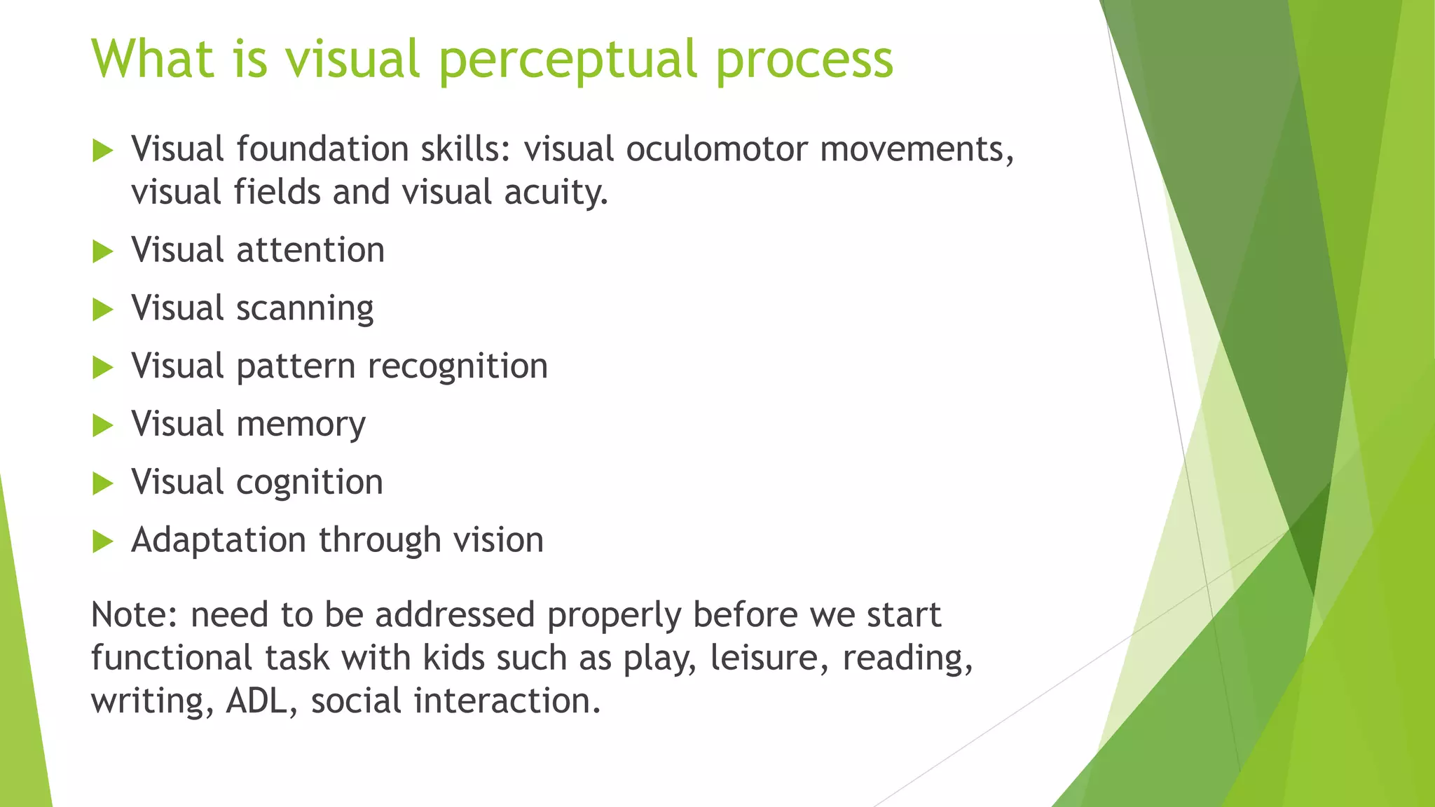 Visual perceptual assessment | PPTX