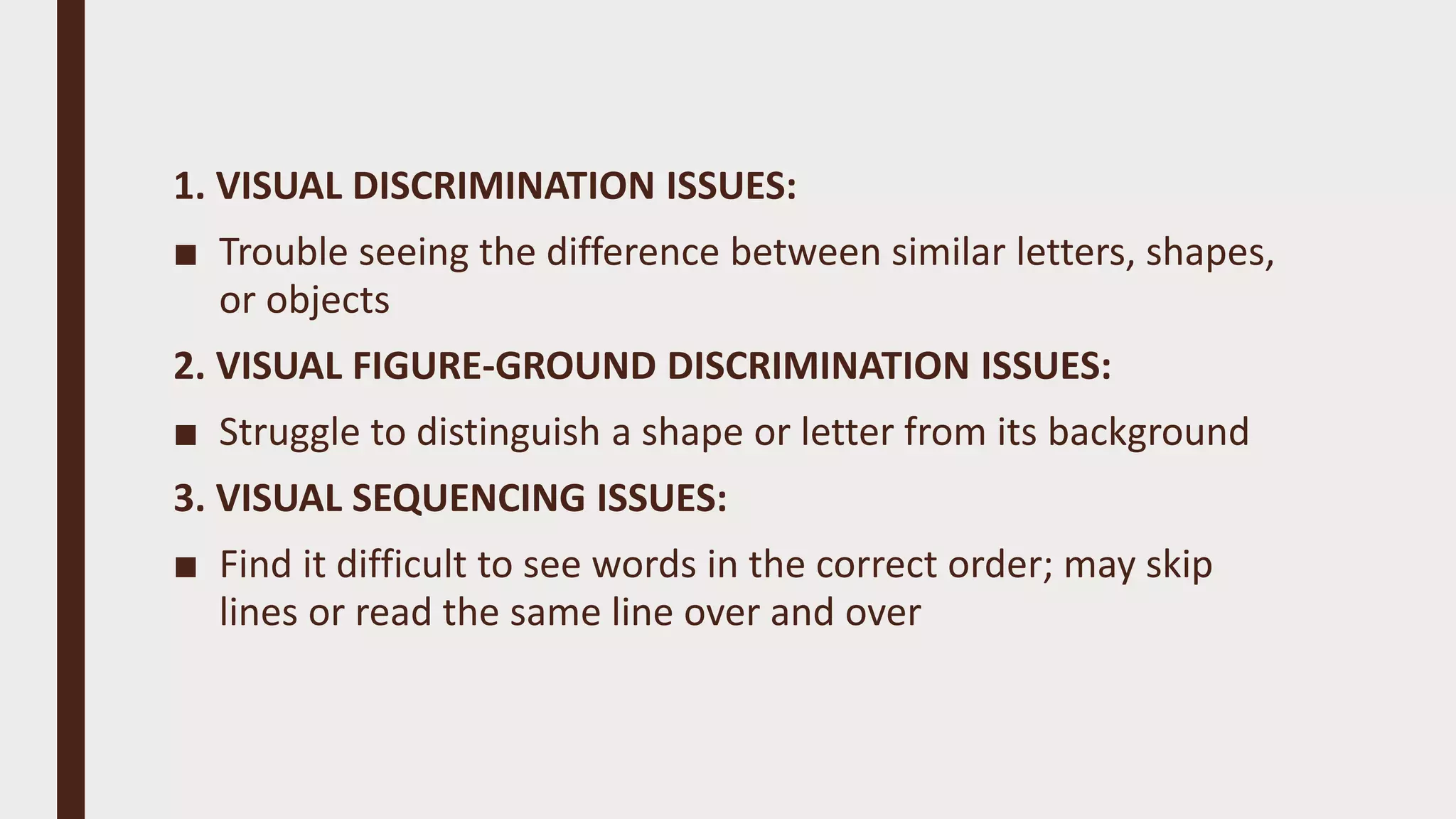 Visual perceptual motor deficit | PPTX | Eye and Vision Conditions ...