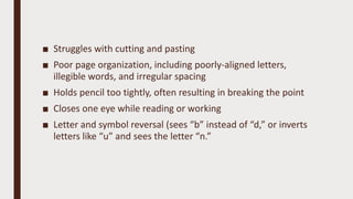 Visual perceptual motor deficit | PPTX