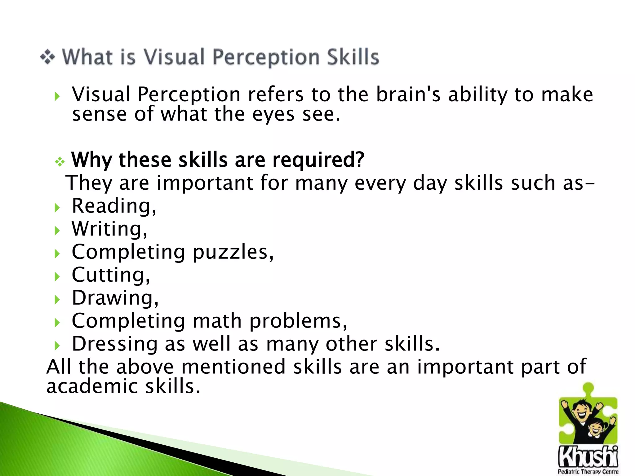 Visual perceptual skills | PPTX