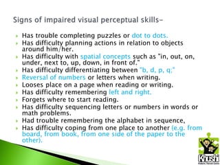 Visual perceptual skills | PPTX