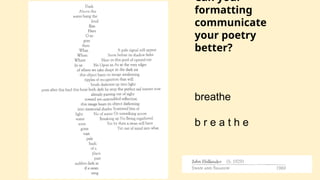 Visual Poetry - an introduction to modern examples of poetry | PPTX