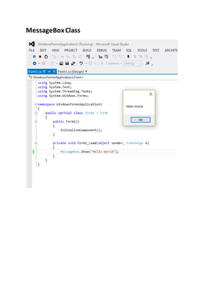 Fundamental of VISUAL PROGRAMMING LAB | DOCX