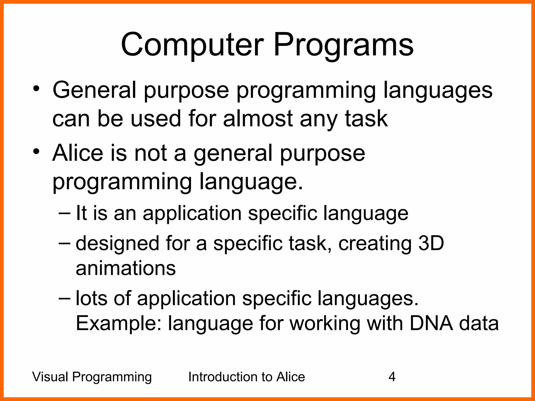 Visual programming | PPT | Computer Animation | Computer Software and Applications