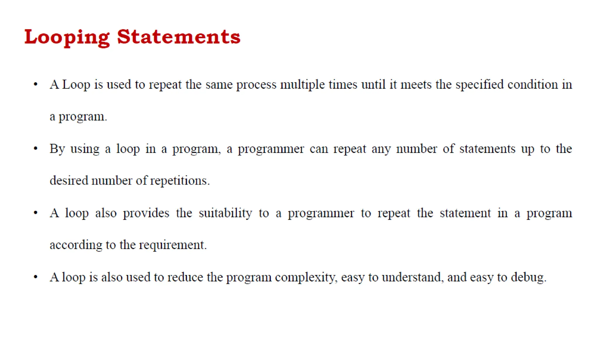 Visual Programming STATEMENTS, CONTROL STATEMENTS | PPTX