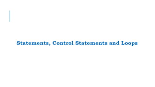 Visual Programming STATEMENTS, CONTROL STATEMENTS | PPTX