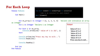Visual Programming STATEMENTS, CONTROL STATEMENTS | PPT