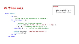 Visual Programming STATEMENTS, CONTROL STATEMENTS | PPT
