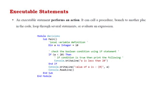 Visual Programming STATEMENTS, CONTROL STATEMENTS | PPTX