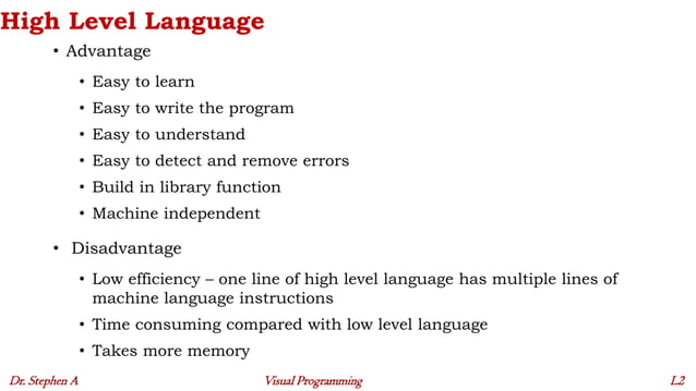 Visual Programming- Lecture 2 -Types of programming languages.pdf | Free Download