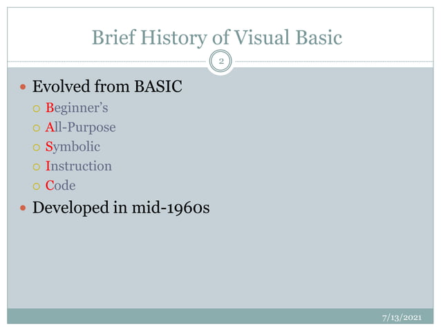 Visual Programming Lecture Ppt