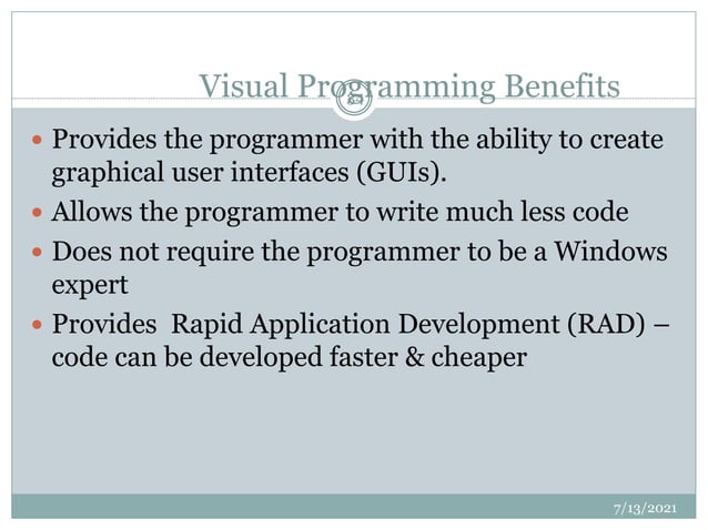 Visual programming lecture | PPT