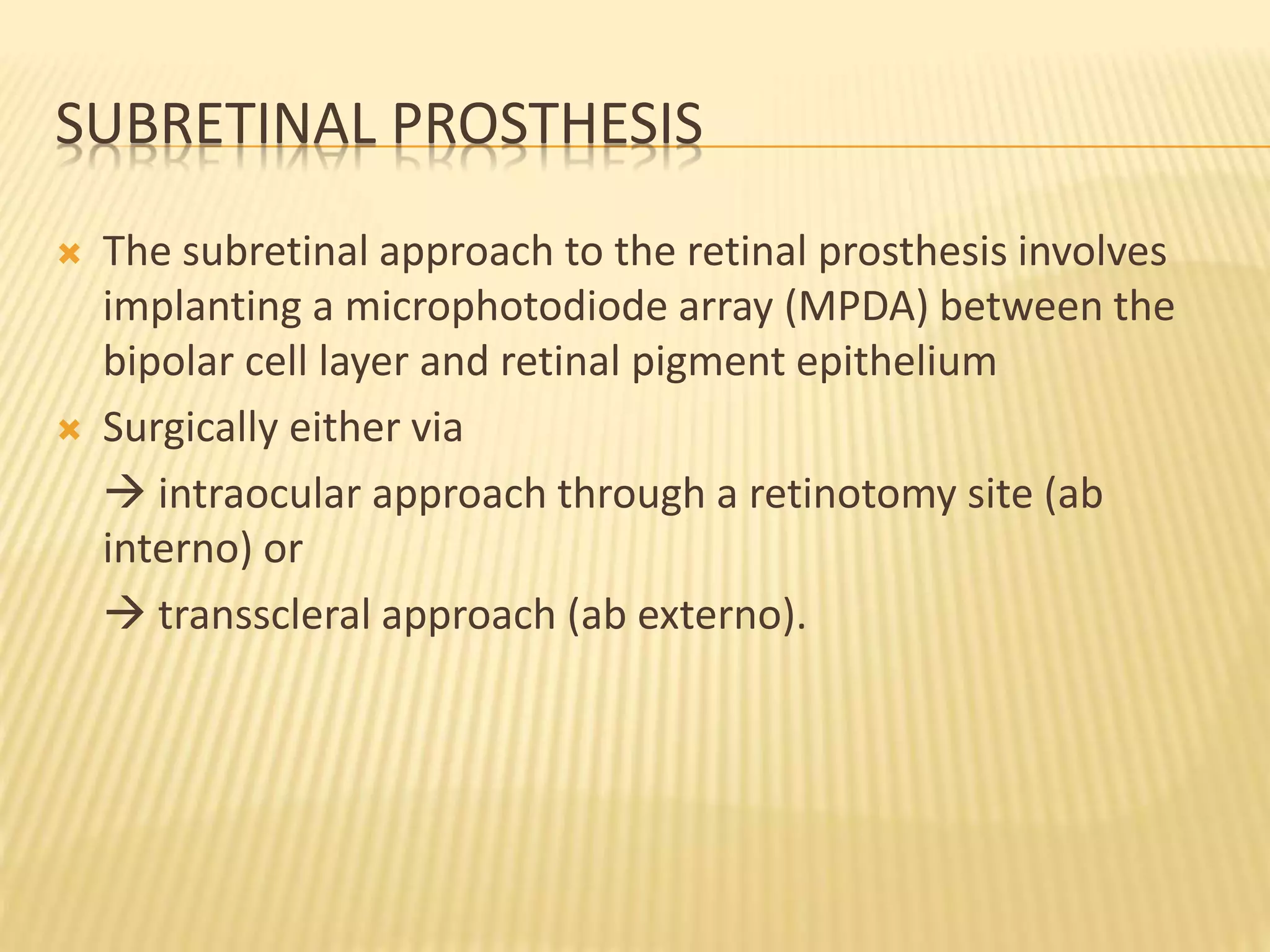 Visual prosthesis | PPTX