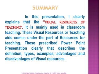 VISUAL RESOURCES OF TEACHING | PPT
