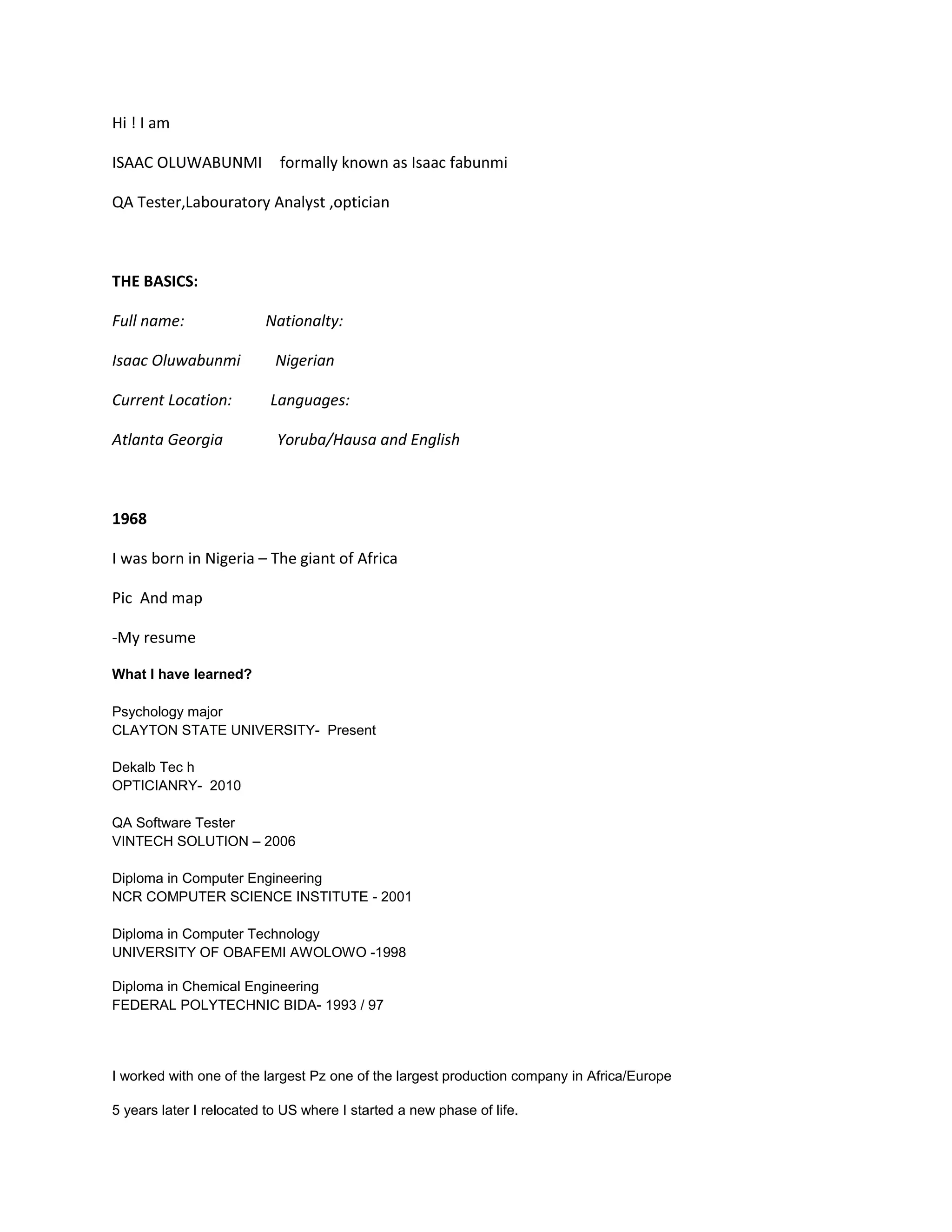 Visual resume | DOCX