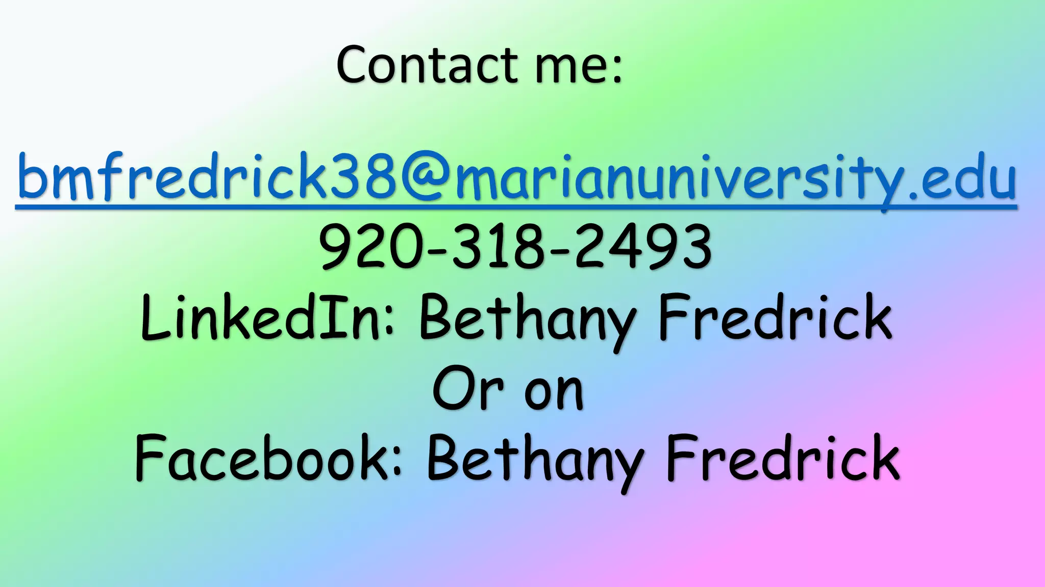 Bethany Fredick: Visual resume | PPTX