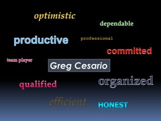 Greg Cesario Visual Resume | PPT
