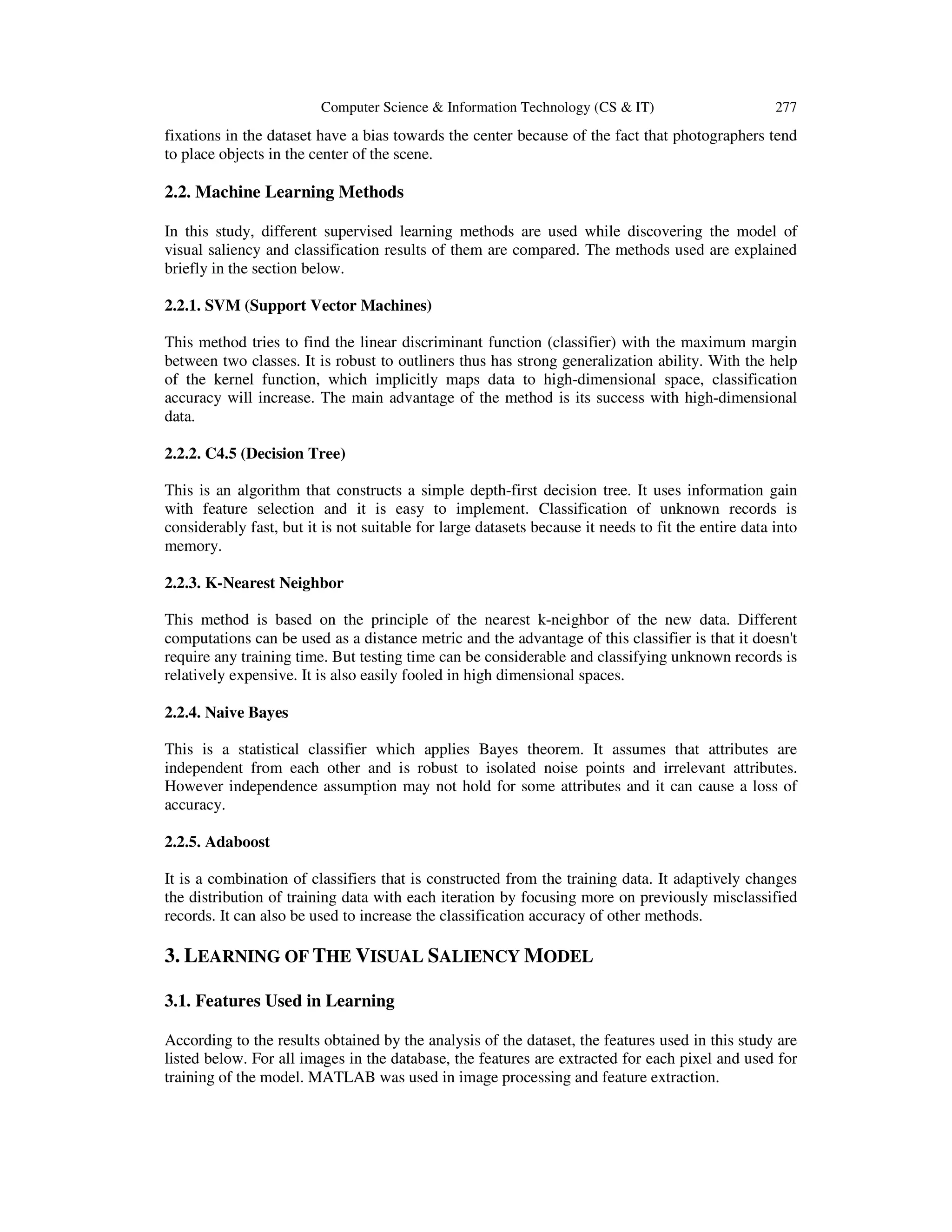 Visual Saliency Model Using Sift and Comparison of Learning Approaches | PDF
