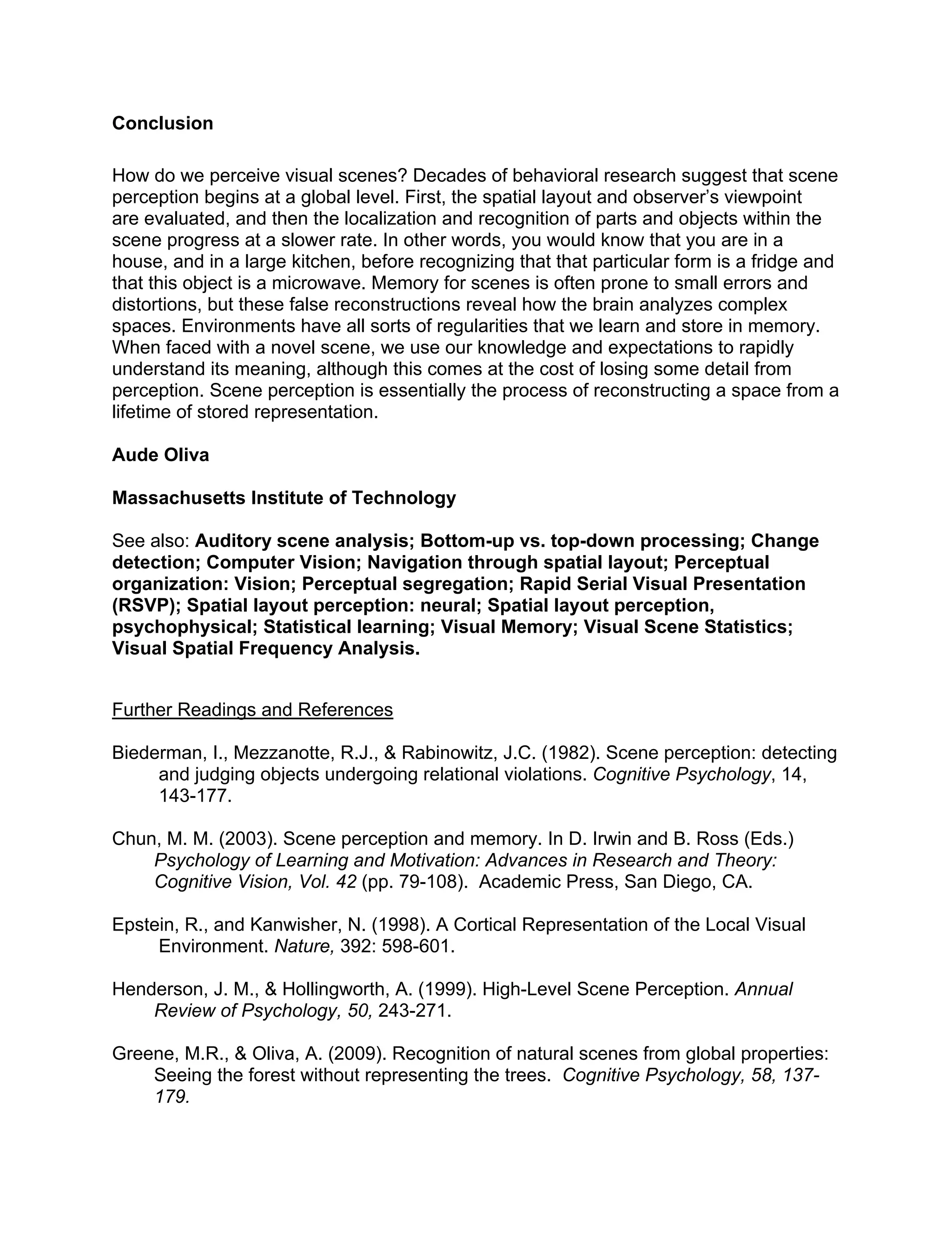 Visual sceneperception encycloperception-sage-oliva2009 | PDF