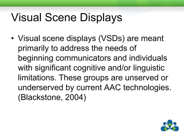 Visual Scene Displays | PPSX
