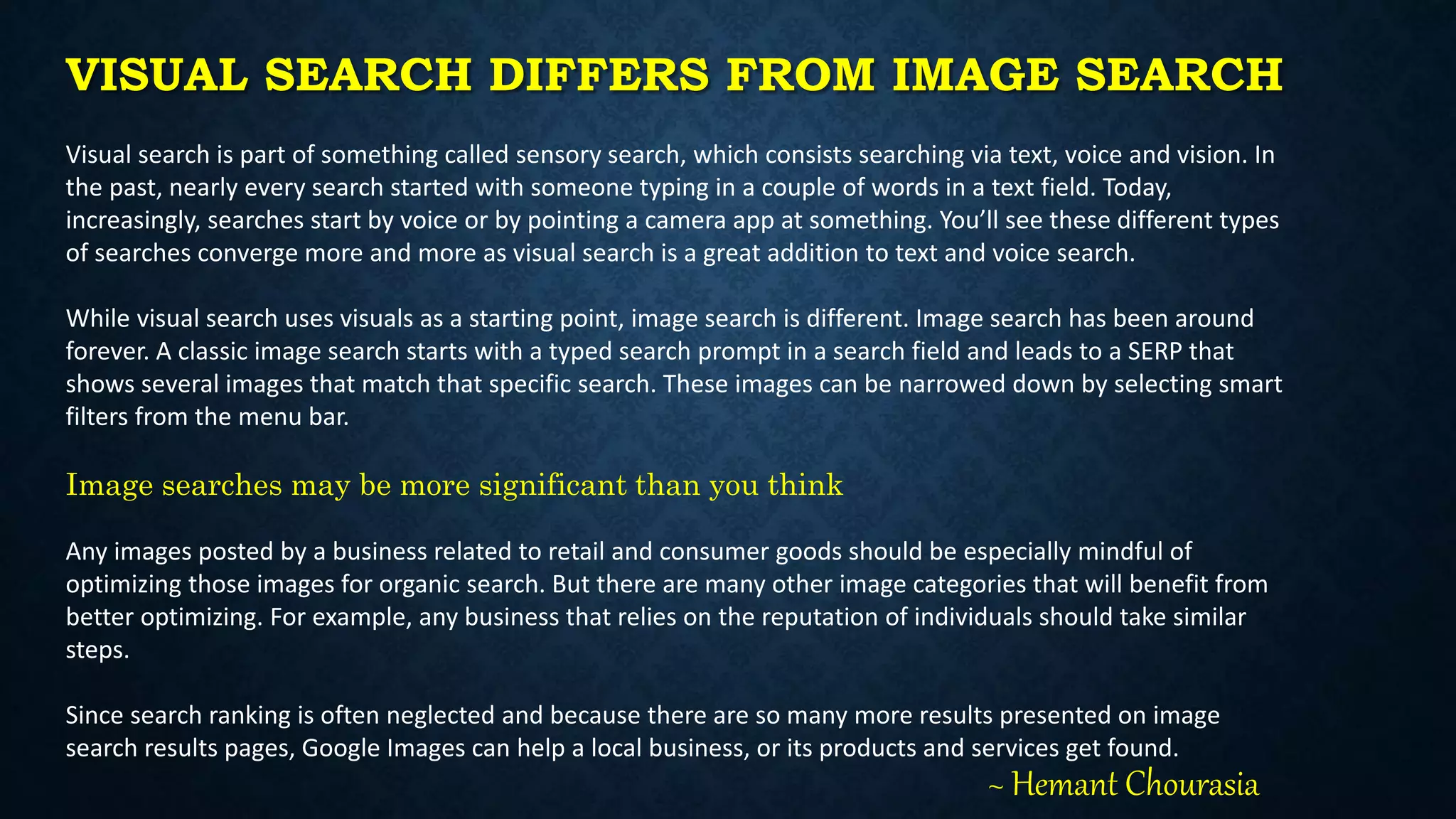Visual Search and Image Search Optimization Techniques | PPTX