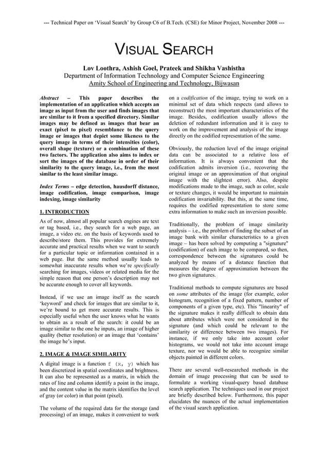 Visual Search | PDF | Search | Internet