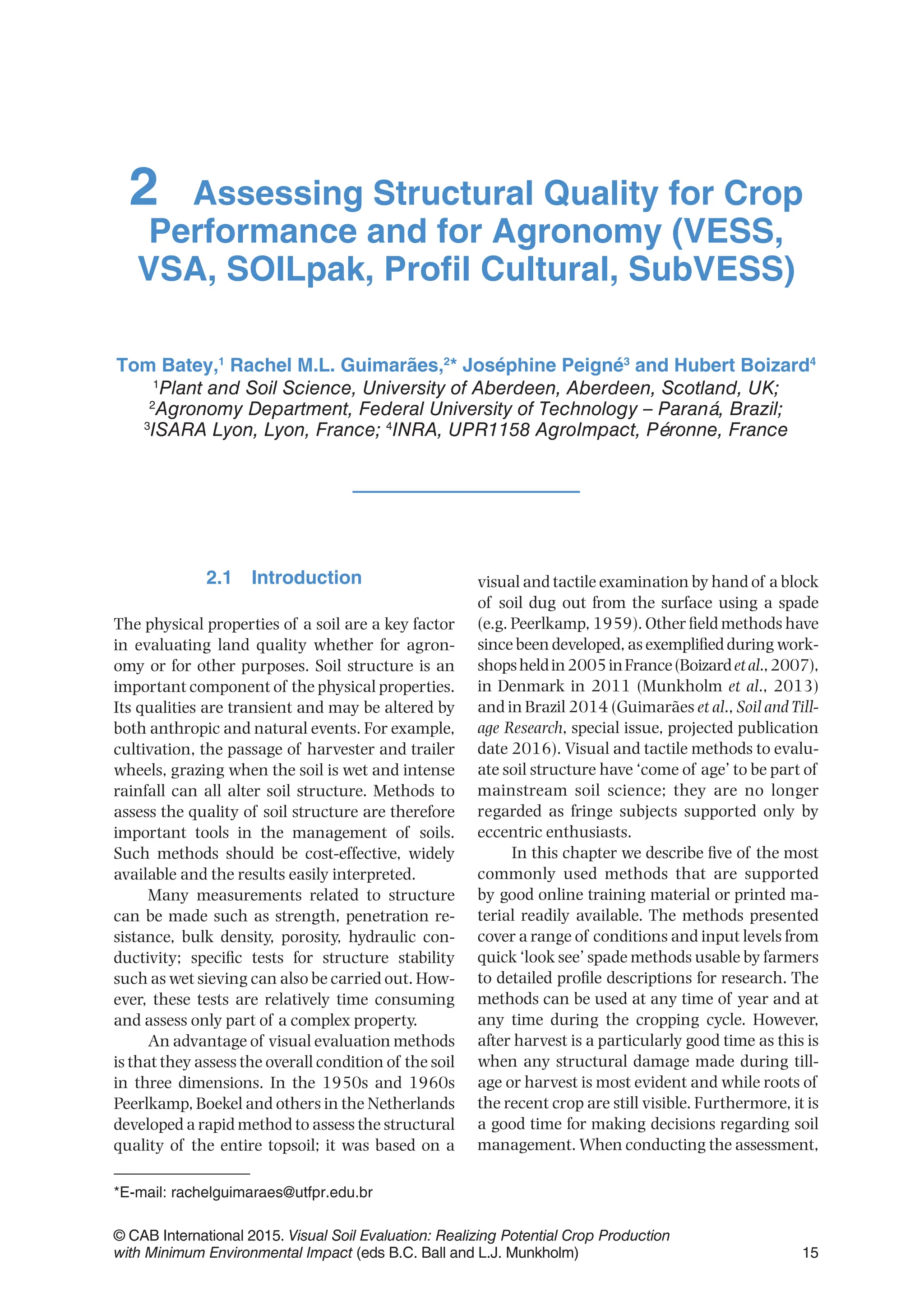 Visual soil evaluation- realizing potential crop production with ...