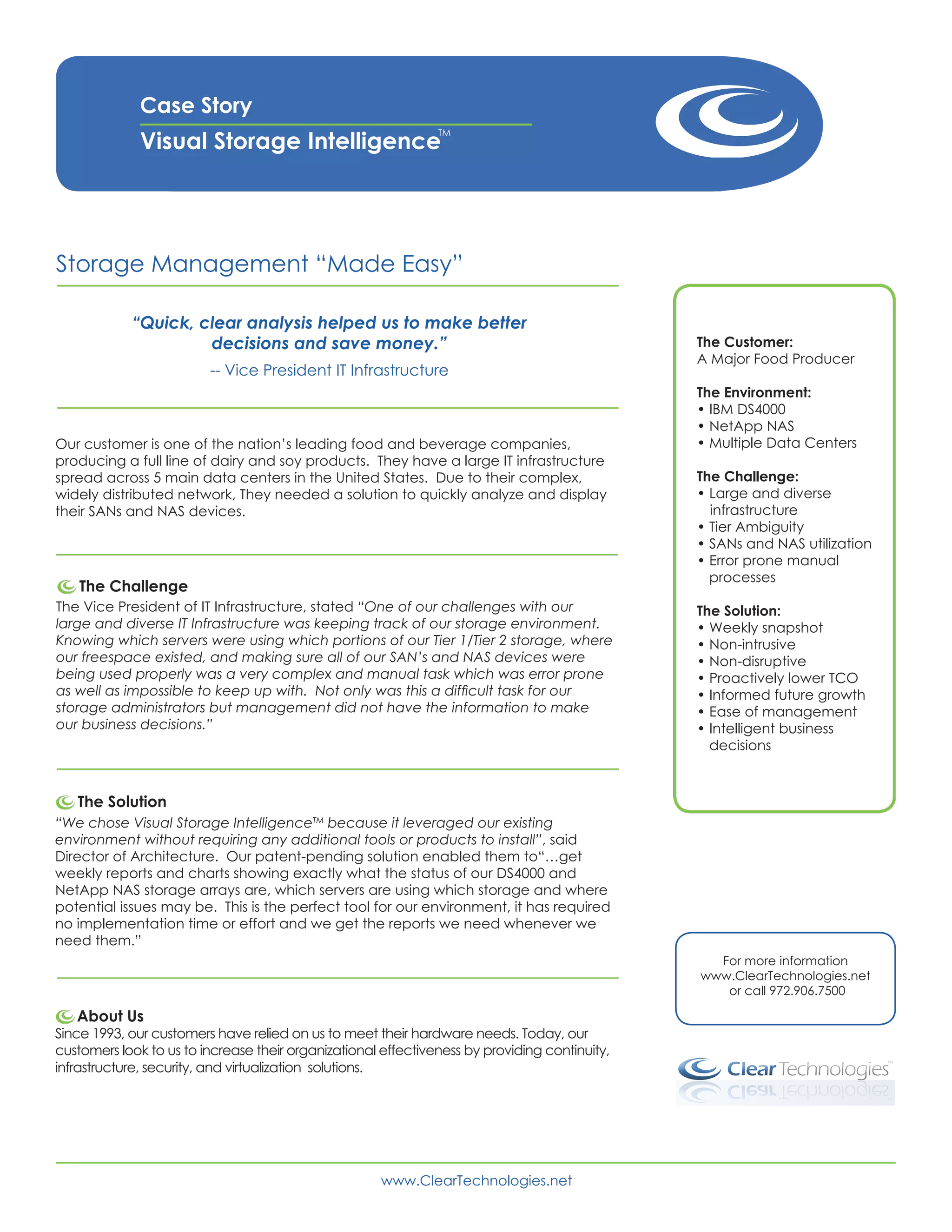 Visual Storage Intelligence™ Case Story Final | PDF