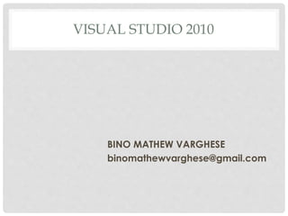 Visual studio Toolkits | PPTX | Operating Systems | Computer Software and Applications