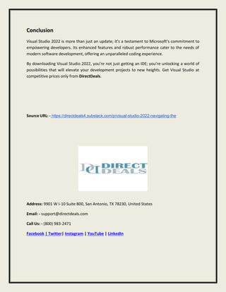 Visual Studio 2022: Navigating the New Horizons of Development | PDF