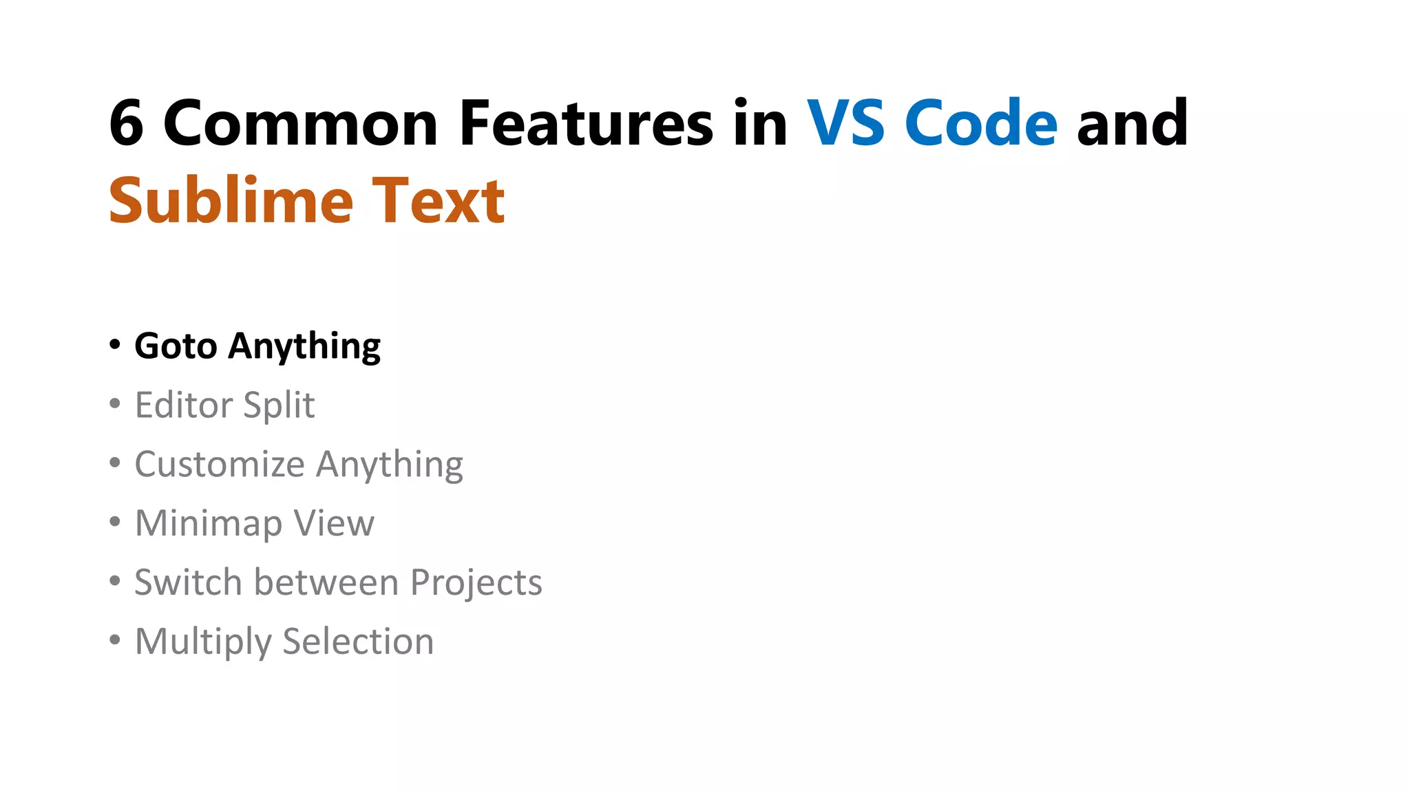 Visual Studio Code vs. Sublime Text | PPT