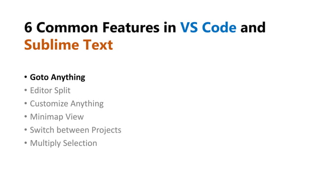Visual Studio Code vs. Sublime Text | PPT