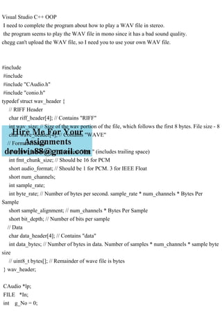 Visual Studio C++ OOP I need to complete the program about how to .pdf