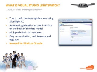 Visual Studio LightSwitch | PPTX | Databases | Computer Software and ...
