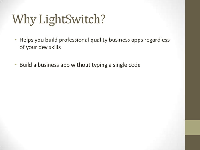 Introducing MS VS LightSwitch 2011 | PPTX