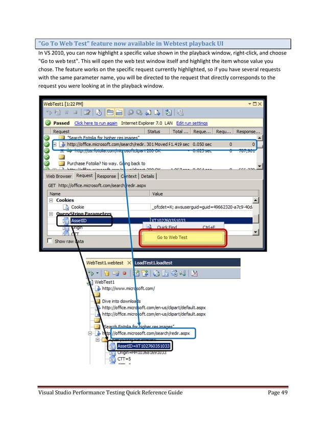 Visual studio performance testing quick reference guide 3 6 | PDF