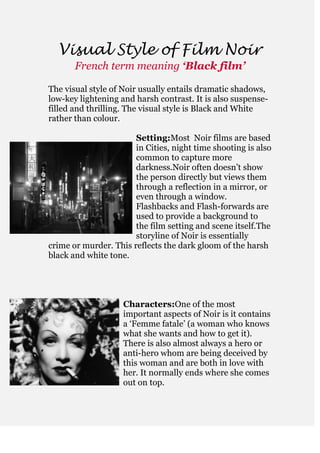 Conventions of Film Noir | DOCX