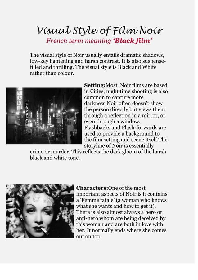 Conventions of Film Noir | PDF