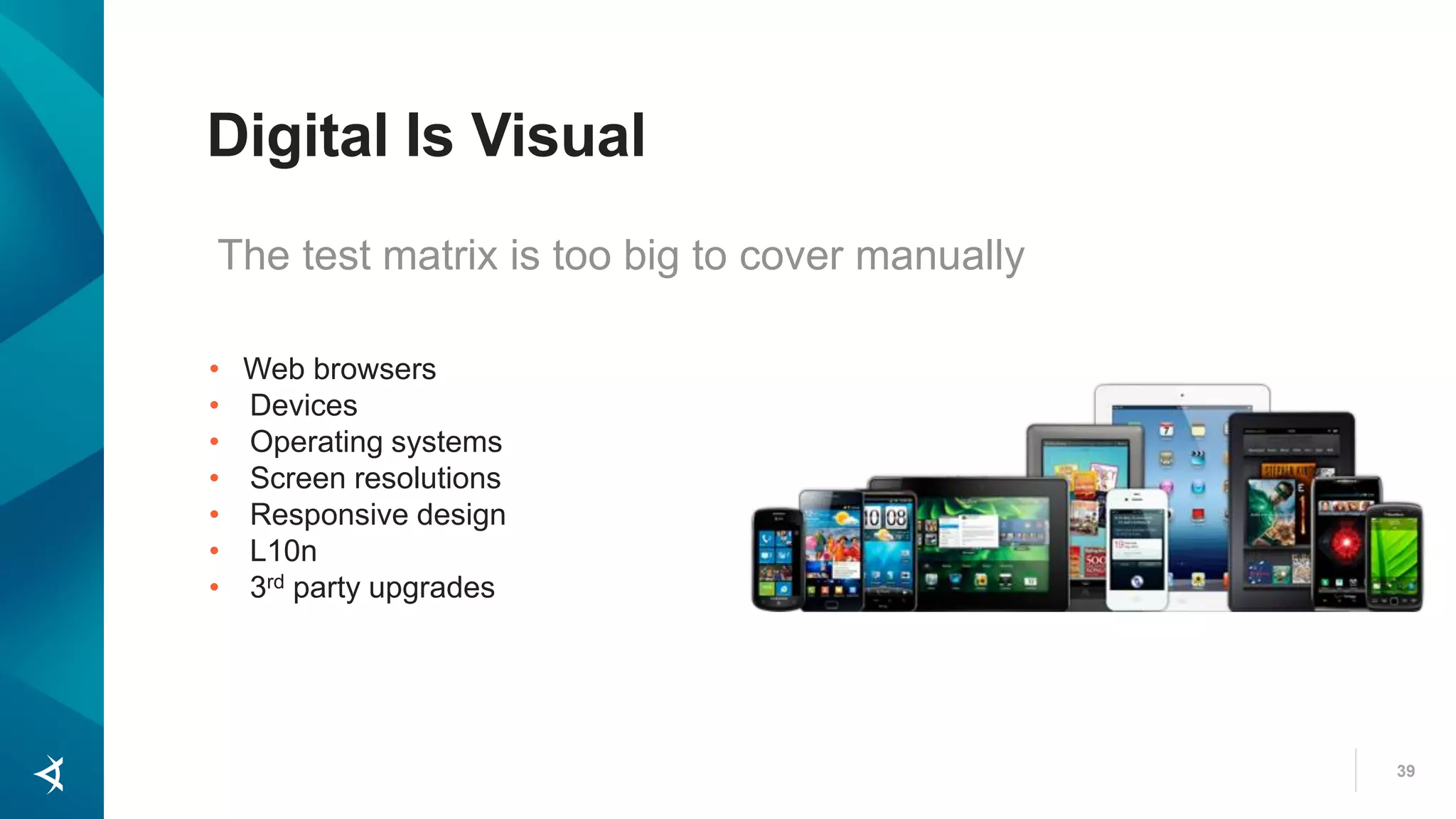 Automated Visual Testing at Scale : Real-life Example from Dow Jones | PPT