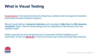 Automated Visual Testing in NSW.Gov.AU