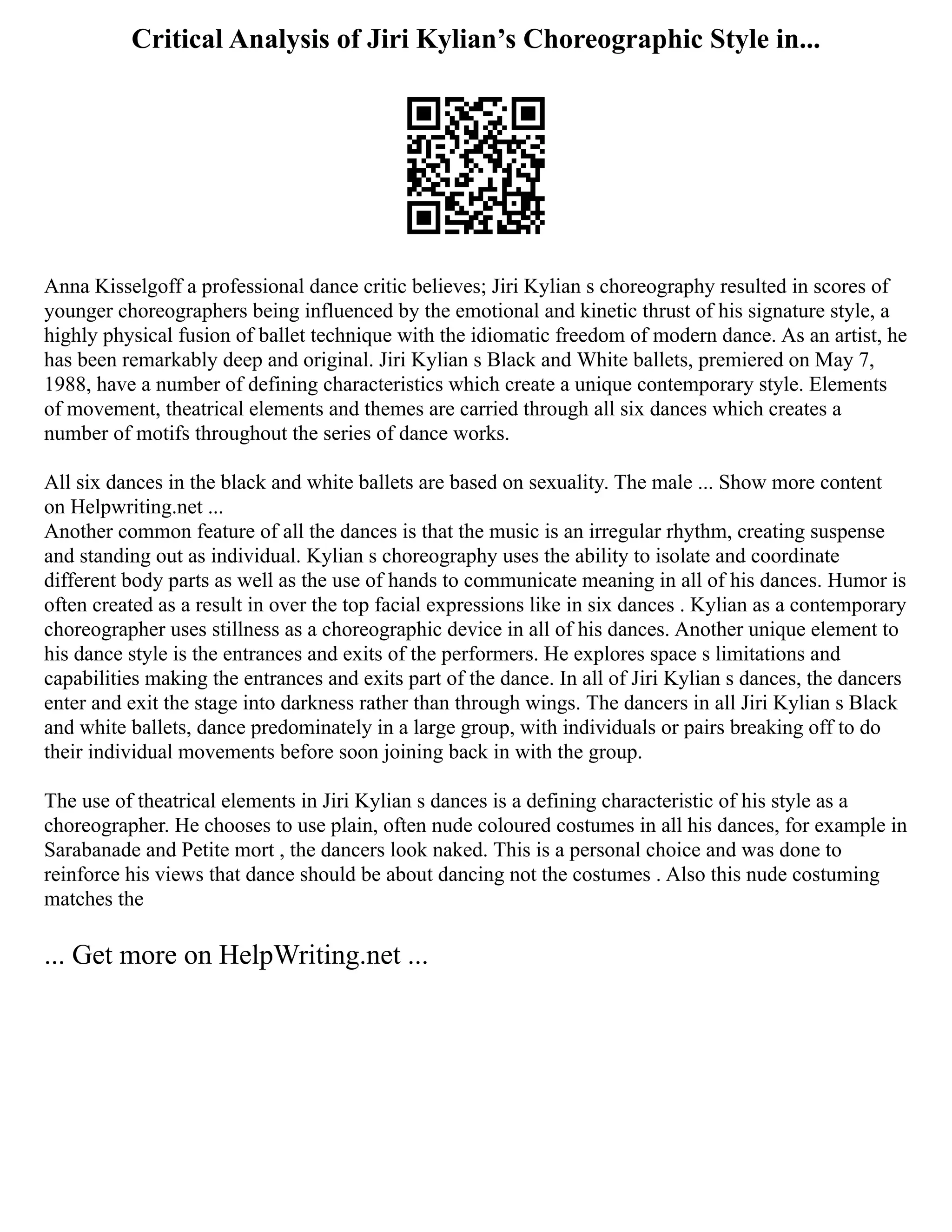 Visual Text Analysis Essay Examples. | PDF