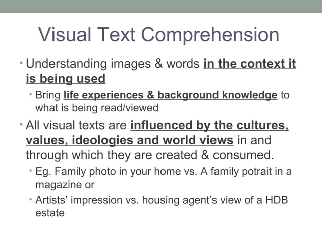 Visual text comprehension | PPT