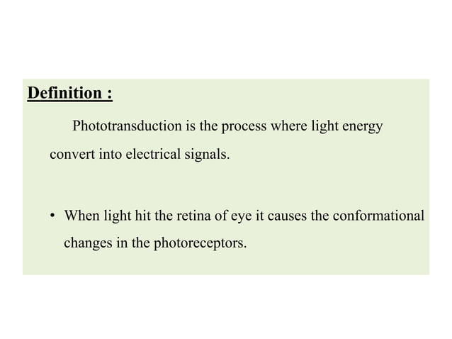 Visual transduction ppt 2021 | PPTX | Eye and Vision Conditions ...
