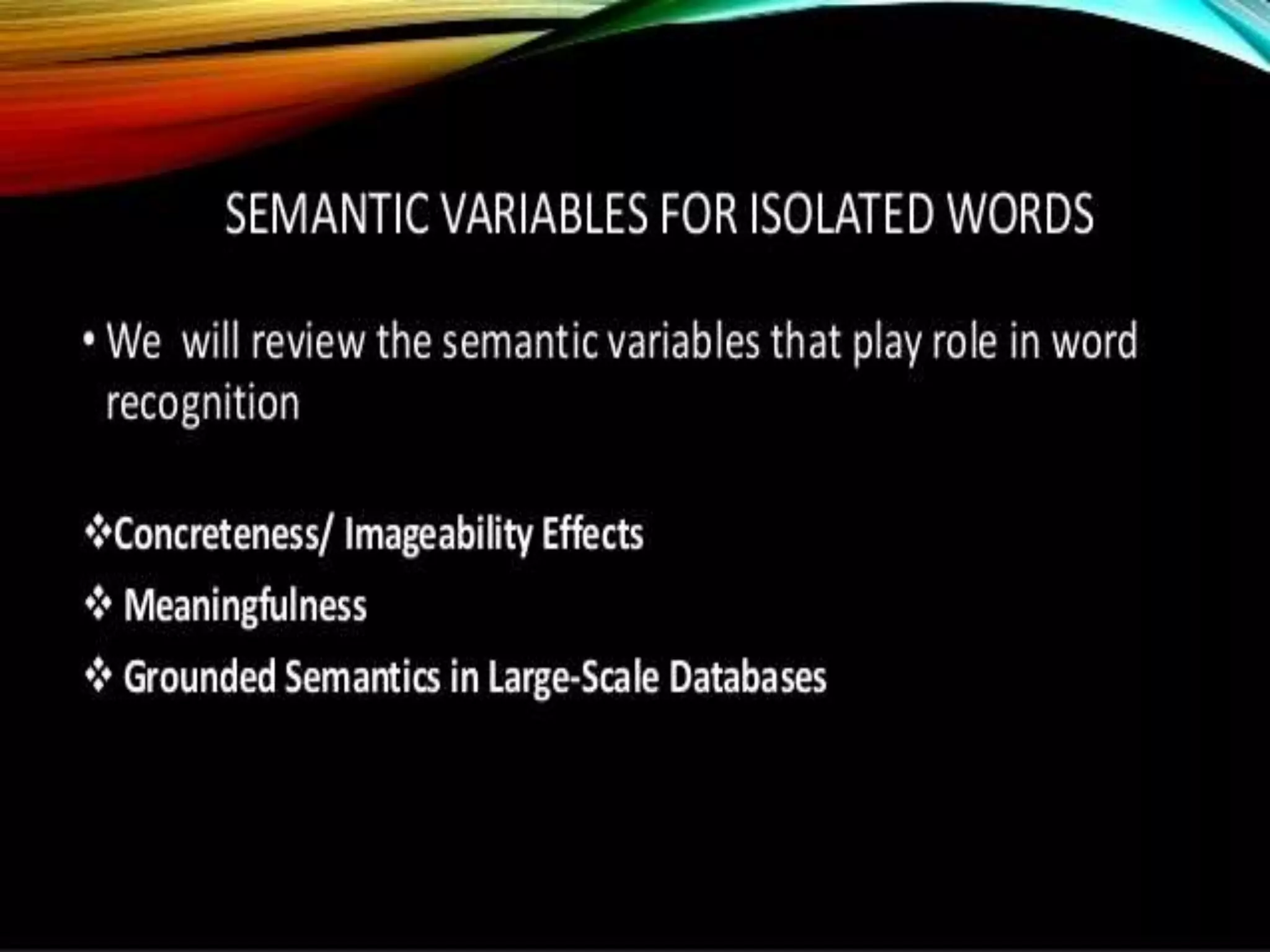 Visual Words Recognition | PPTX