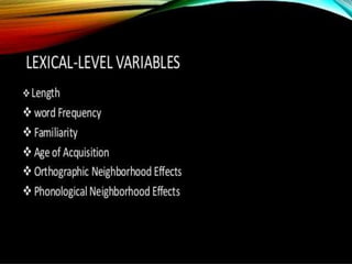 Visual Words Recognition | PPTX