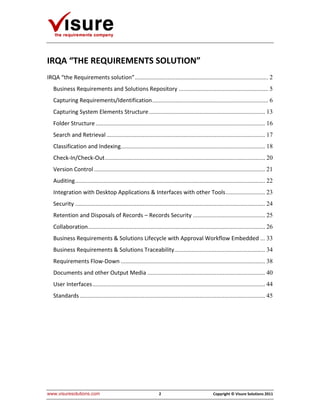 Visure Solutions Sytems Engineering The Requirements Solution | PDF