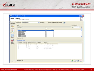 Visure Solutions Requirements Definition and Management | PPT