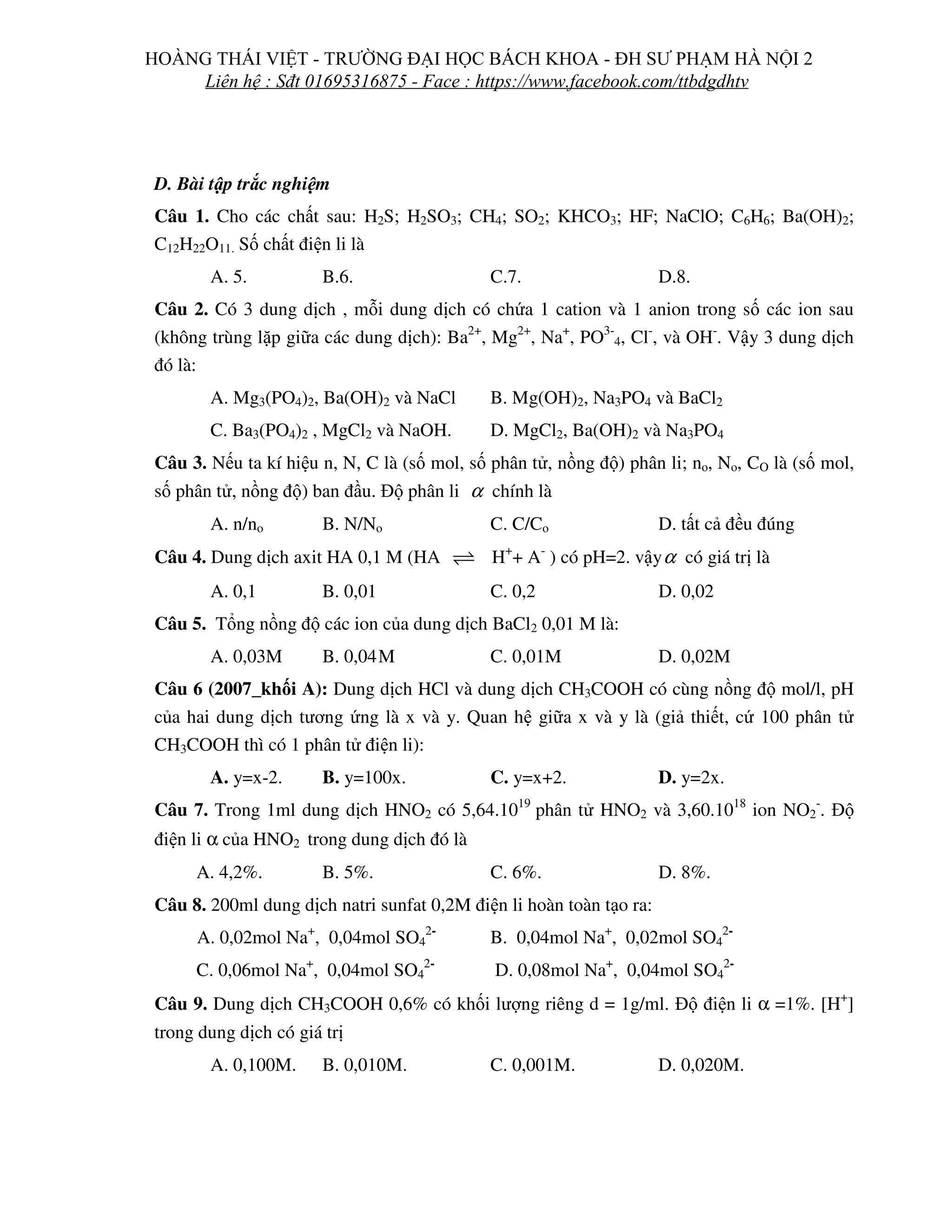 Tổng hợp lý thuyết và bài tập cơ bản nâng cao hóa học 11 | PDF
